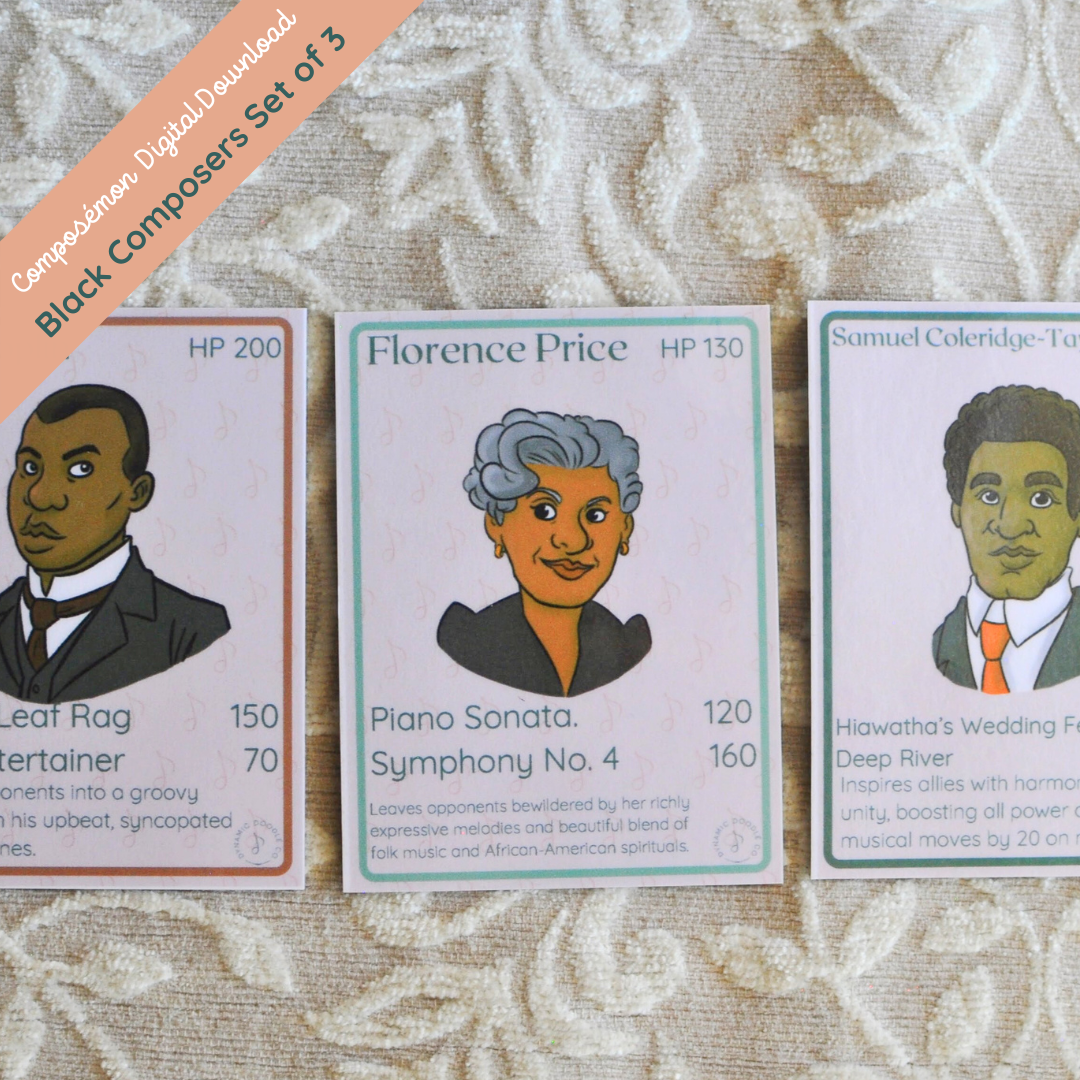 Composémon Digital Download: Black Composer Bundle – Dynamic Doodle Co.