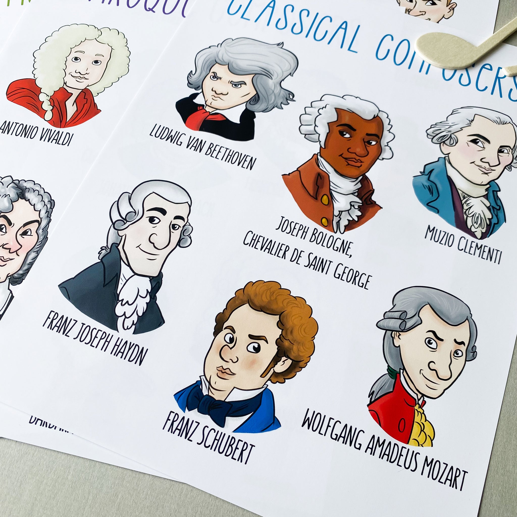 Musical Era Composer Posters – Dynamic Doodle Co.