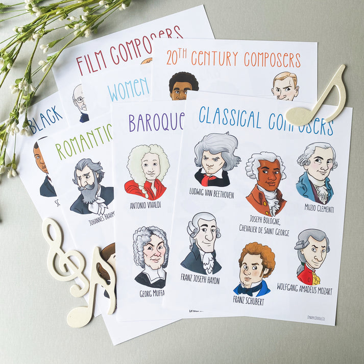 Musical Era Composer Posters – Dynamic Doodle Co.
